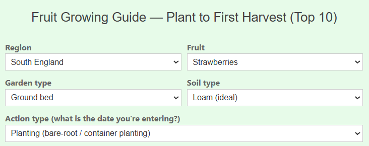 Home Fruit Growing Guide Tool - 10 Fruit Types - UK Garden Reviews