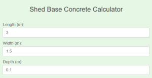 Garden Shed Base Concrete Calculator - UK Garden Reviews